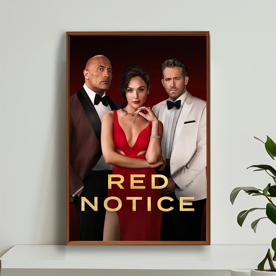 Red Notice Movie Poster, Personalized Gifts for Him/her, Canvas Wall ...