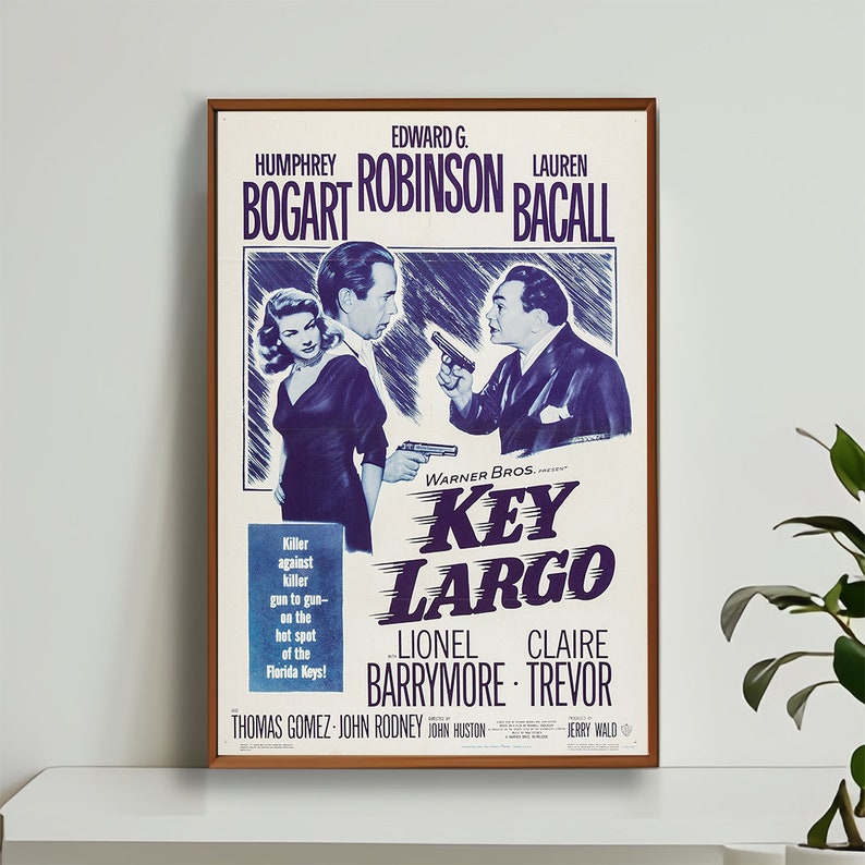 Key Largo Movie Poster, Personalized Gifts for Him/her, Canvas Wall Art ...