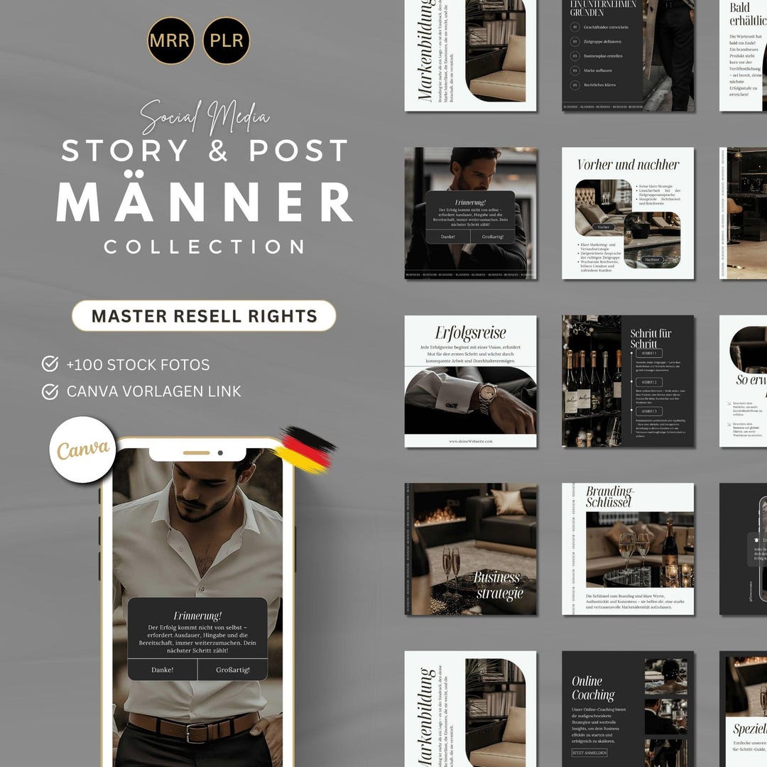Masculine Aesthetic Instagram Templates Men, Stock Photos for Digital ...