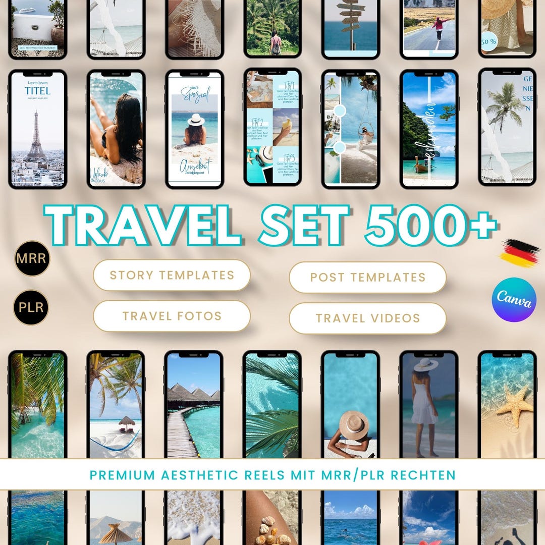 Faceless Travel, Beach & Vacation Instagram Reels, Canva Template ...