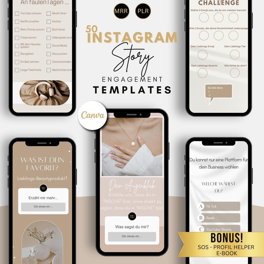Instagram Story Engagement Templates, Canva Templates, PLR/MRR License ...