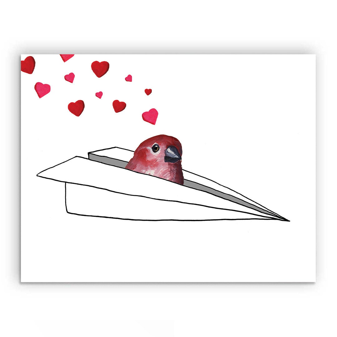 Airplane Valentine's Day Card - Etsy