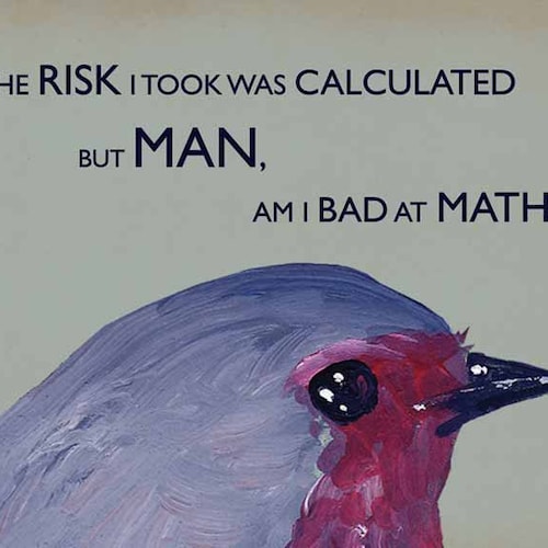 The Riski I Took Card Bird Greeting Math Humor - Etsy