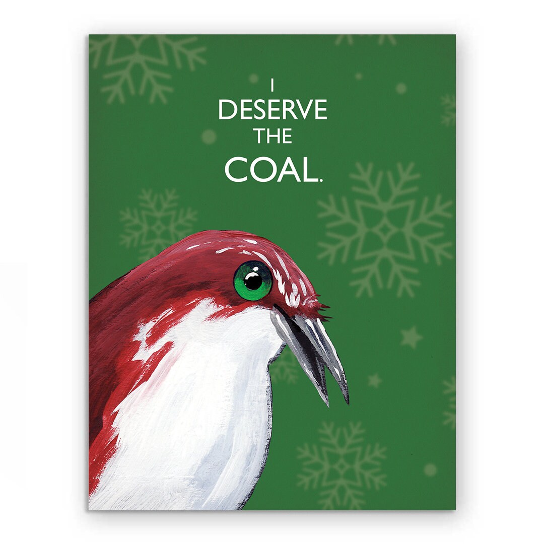 Coal Christmas Cards - Set of 8 - Etsy