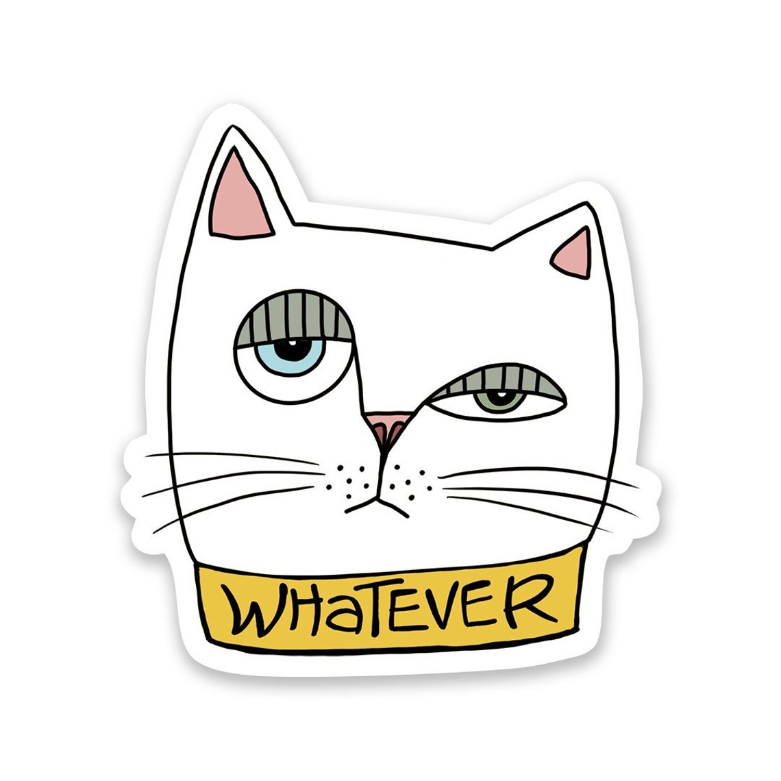 Whatever Cat Sticker - Etsy