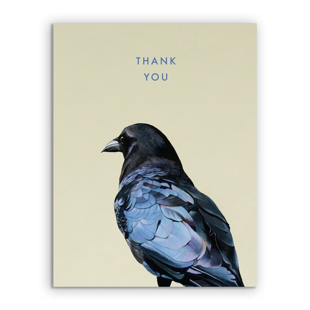 Crow Thank You Card - Birds - Greeting - Stationery - Etsy