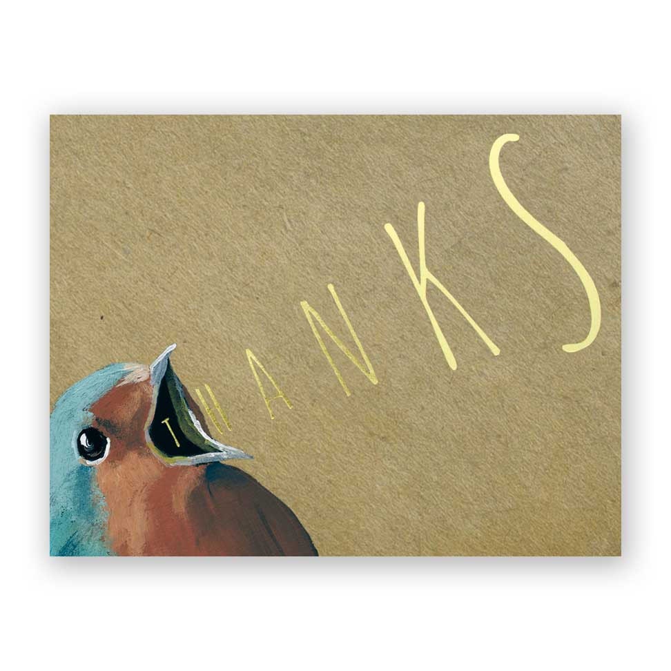Yelling Thank You Card Bird Stationery Gratitude | Etsy