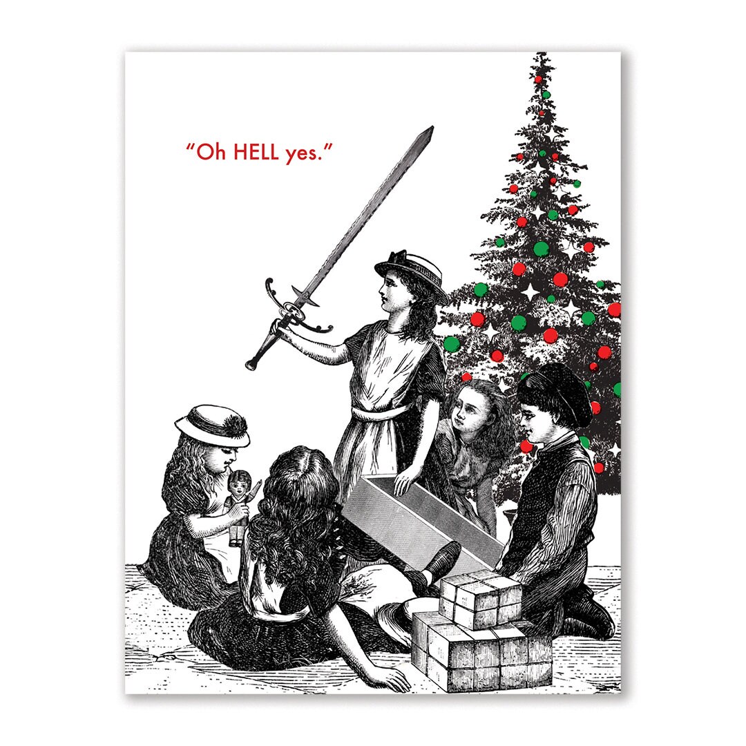 Set of 8 - Christmas Sword Card - Etsy