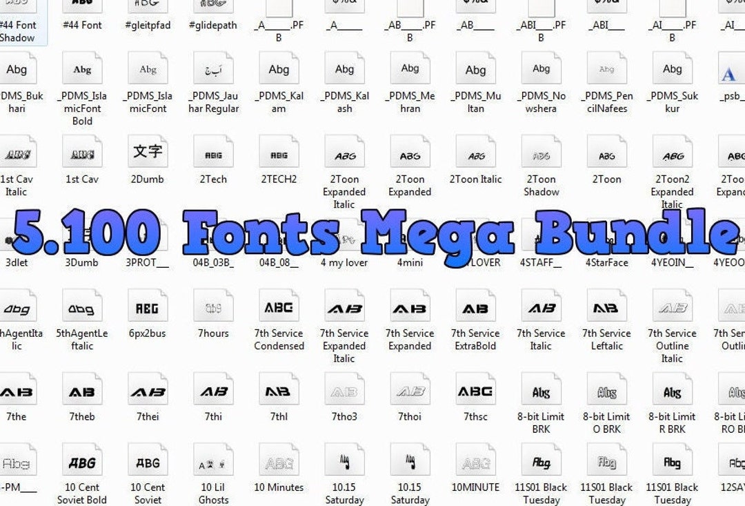 5,100 FONTS TTF Files in Zip for Windows and Mobile Phones - Etsy