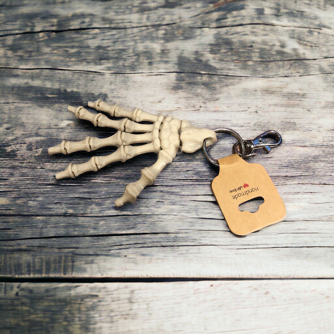 Skeleton Hand Keychain / Keyring - Skeleton Keyring - Gift for Him ...