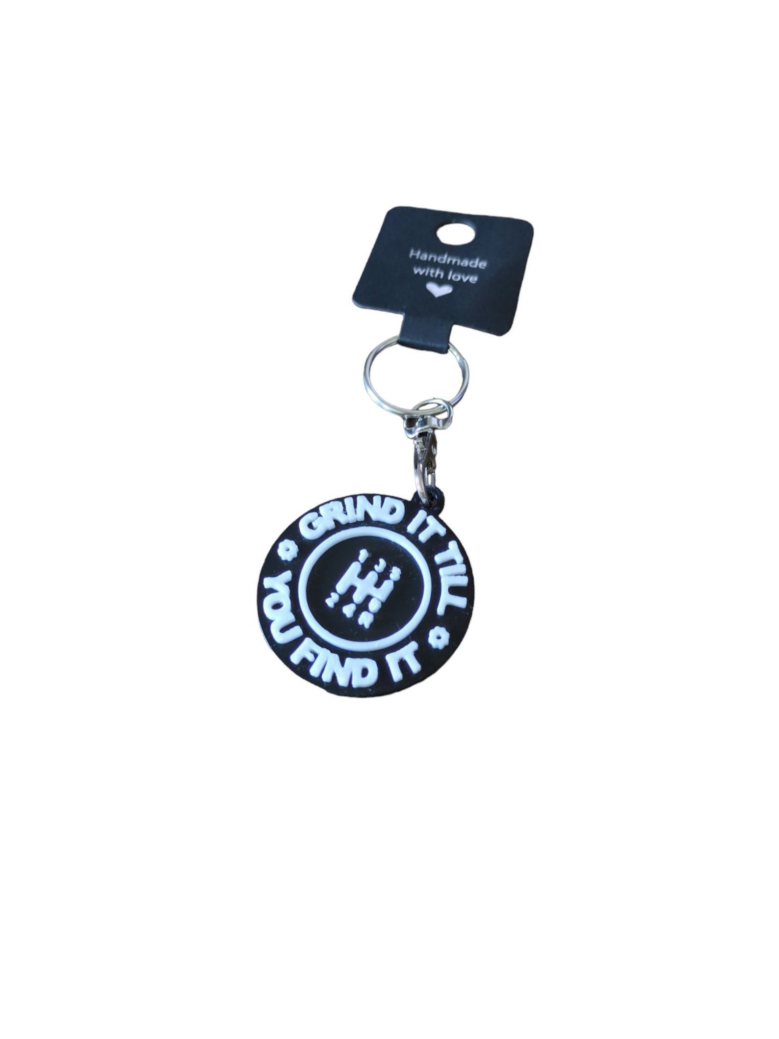 Keychain With 3D Printed 'grind It Till You Find It' Slogan, PLA Black ...