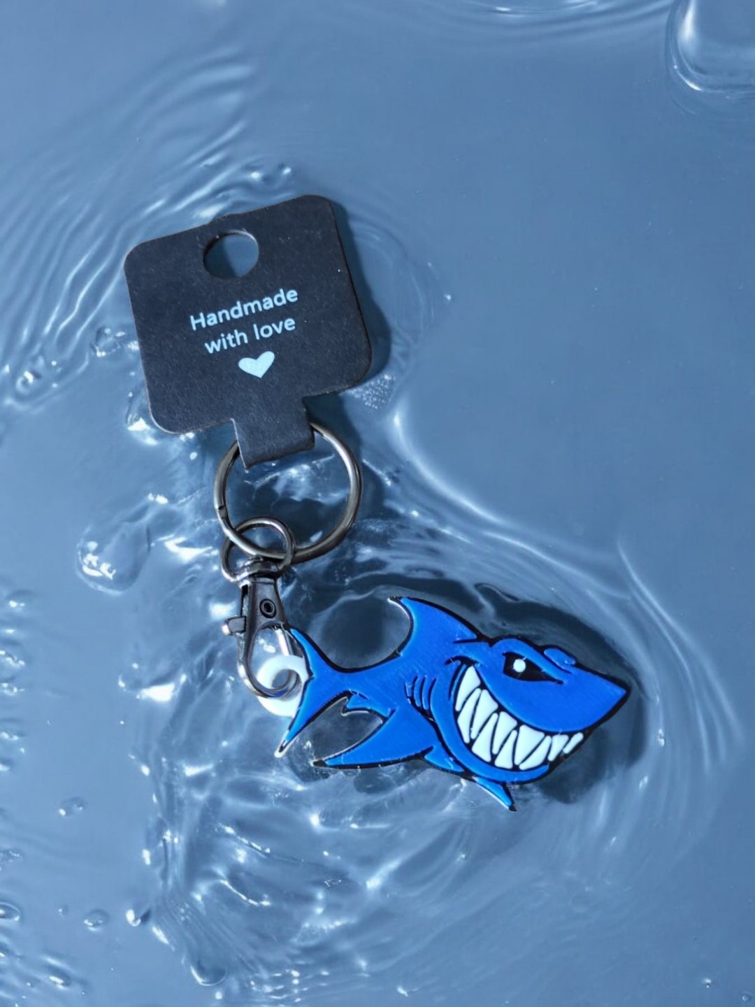 3D Printed Shark Keychain, PLA Material, Blue, Amazing Quality Shark ...