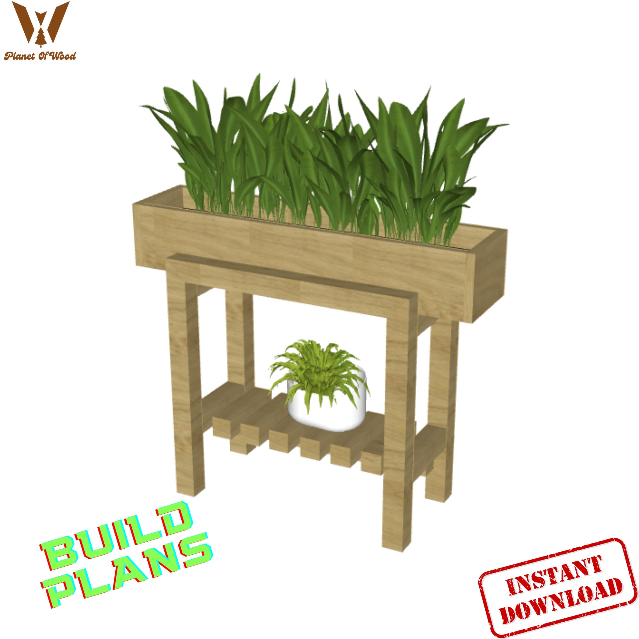 DIY Raised Planter Box Build Plans, Garden Planter Box Plans, Herb ...