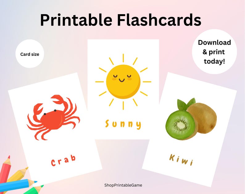 Printable Flashcards for Toddlers to Learn Weather, Animals and Fruits ...