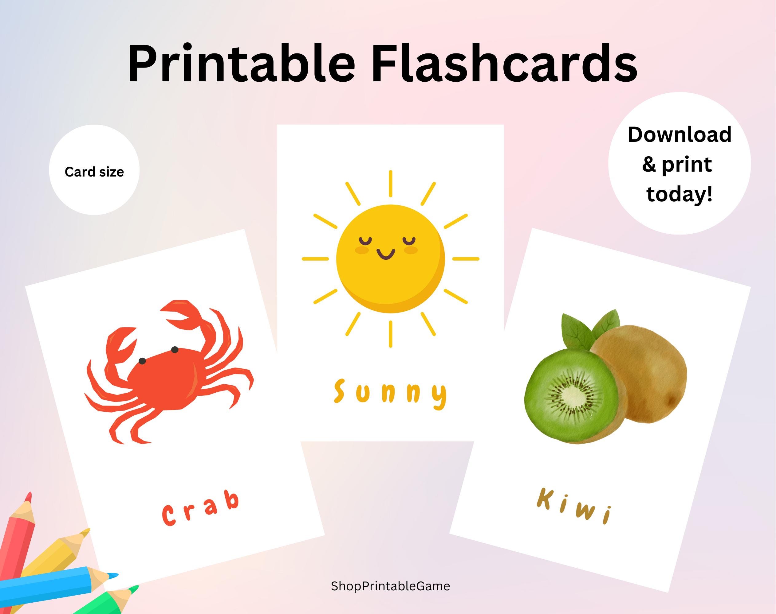 Printable Flashcards for Toddlers to Learn Weather, Animals and Fruits ...