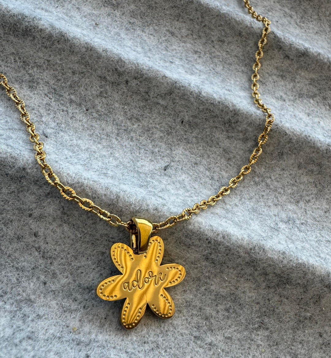 Aloha Necklace in Gold, Aloha Pendant, Aloha Necklace, Gold Plated ...