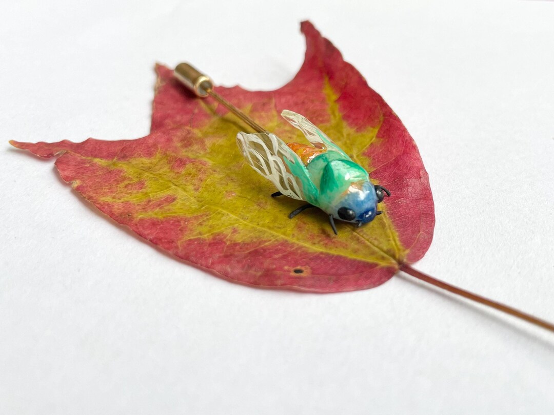 Handcrafted Cicada Lapel Pin, Insect Brooch, Bug Collector Gift, Nature ...