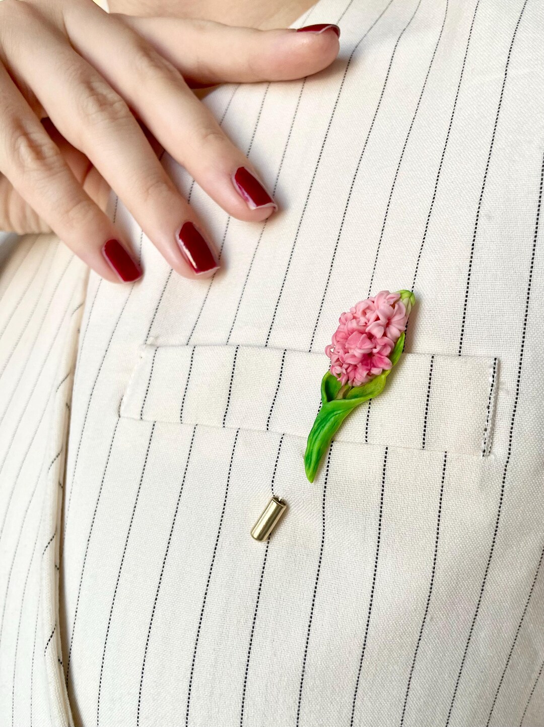 Hyacinth Flower Lapel Pin, Suit Lapel Pin, Boutonniere Pin, Wedding ...