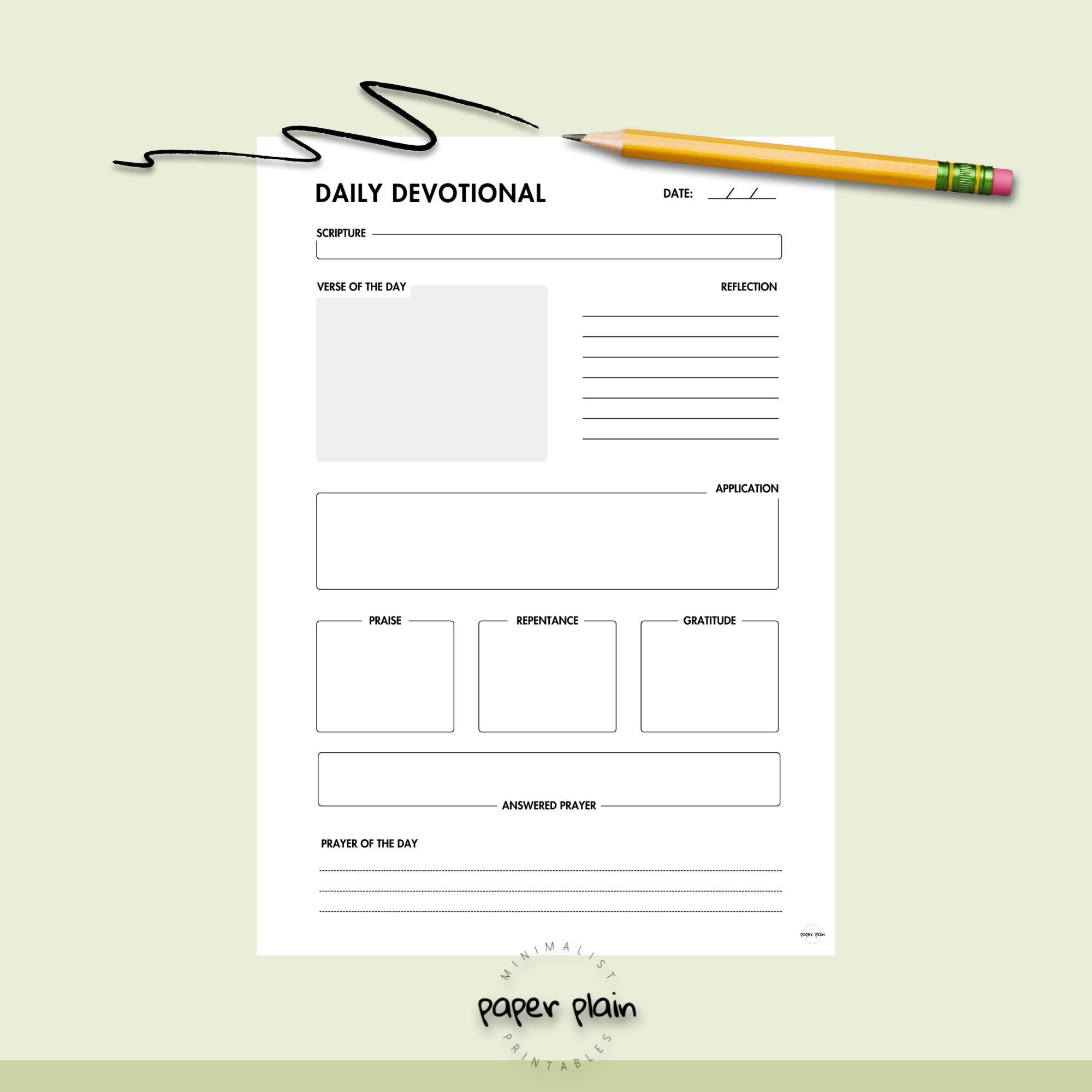 Devotional Journal Printable | Daily Devotional Page, Daily Devotion ...