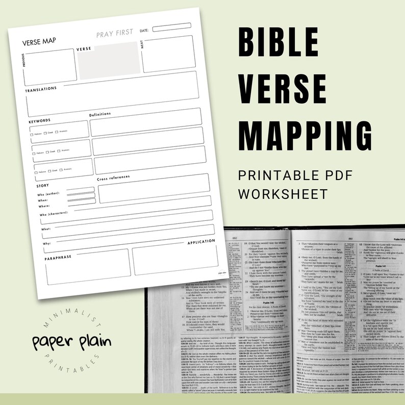 Bible VERSE MAPPING Printable PDF Digital Download - Etsy