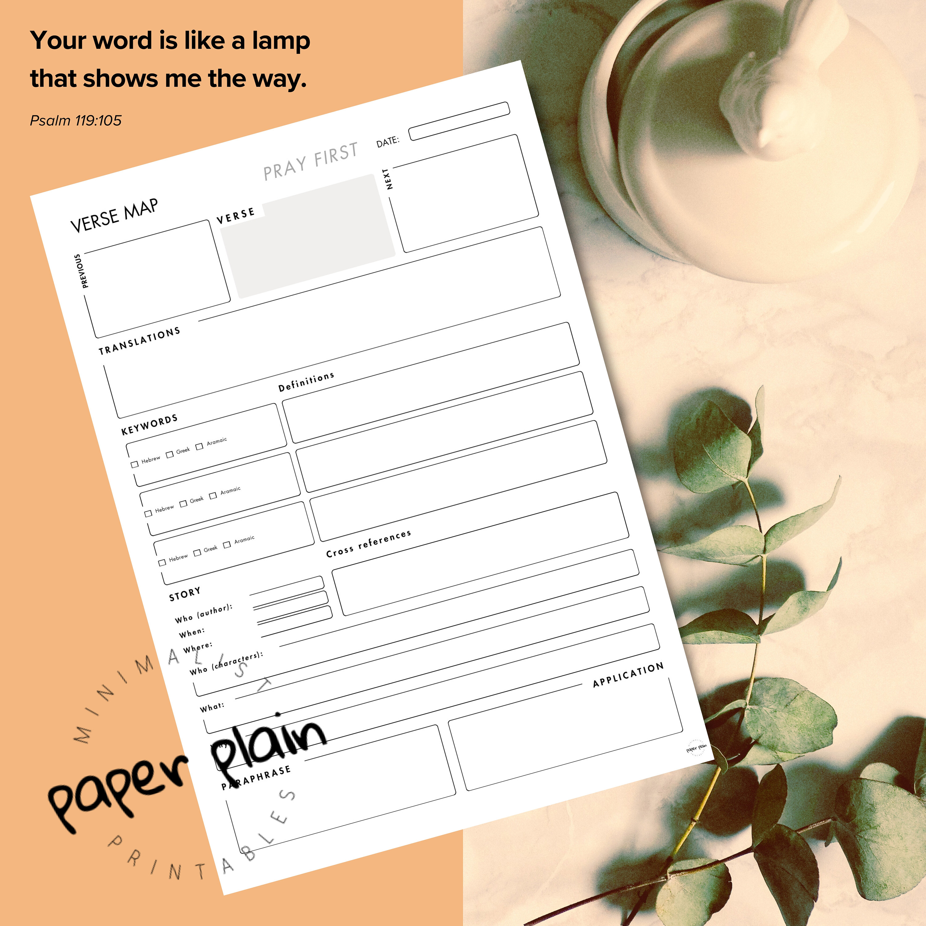 VERSE MAP Template Printable PDF Digital Download - Etsy