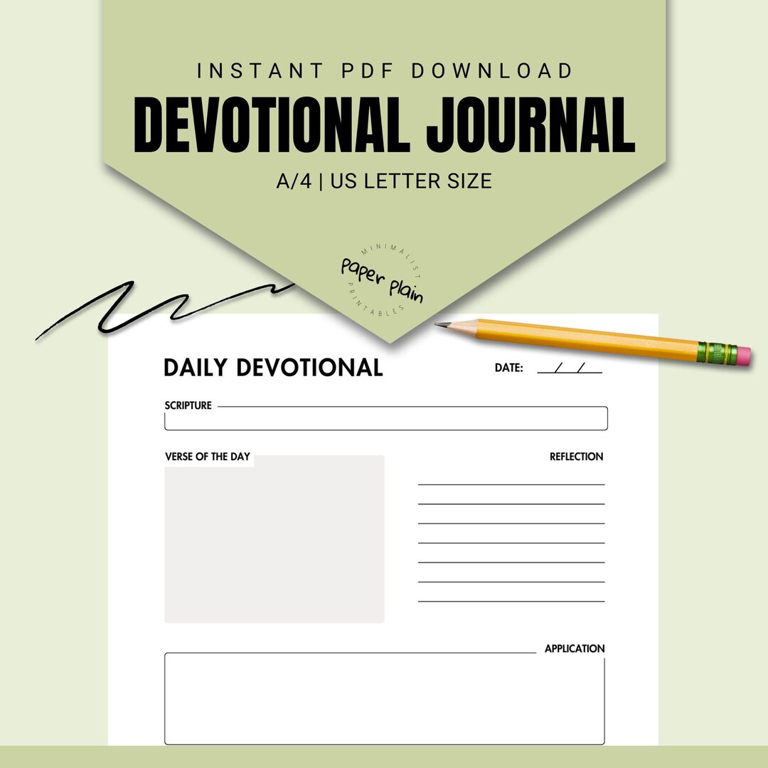 Devotional Journal Printable | Daily Devotional Page, Daily Devotion ...