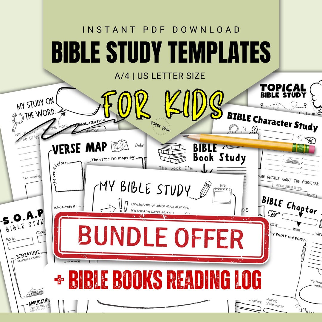 Kids Bible Study Bundle | Bible Study Journal | In-depth Bible Study ...