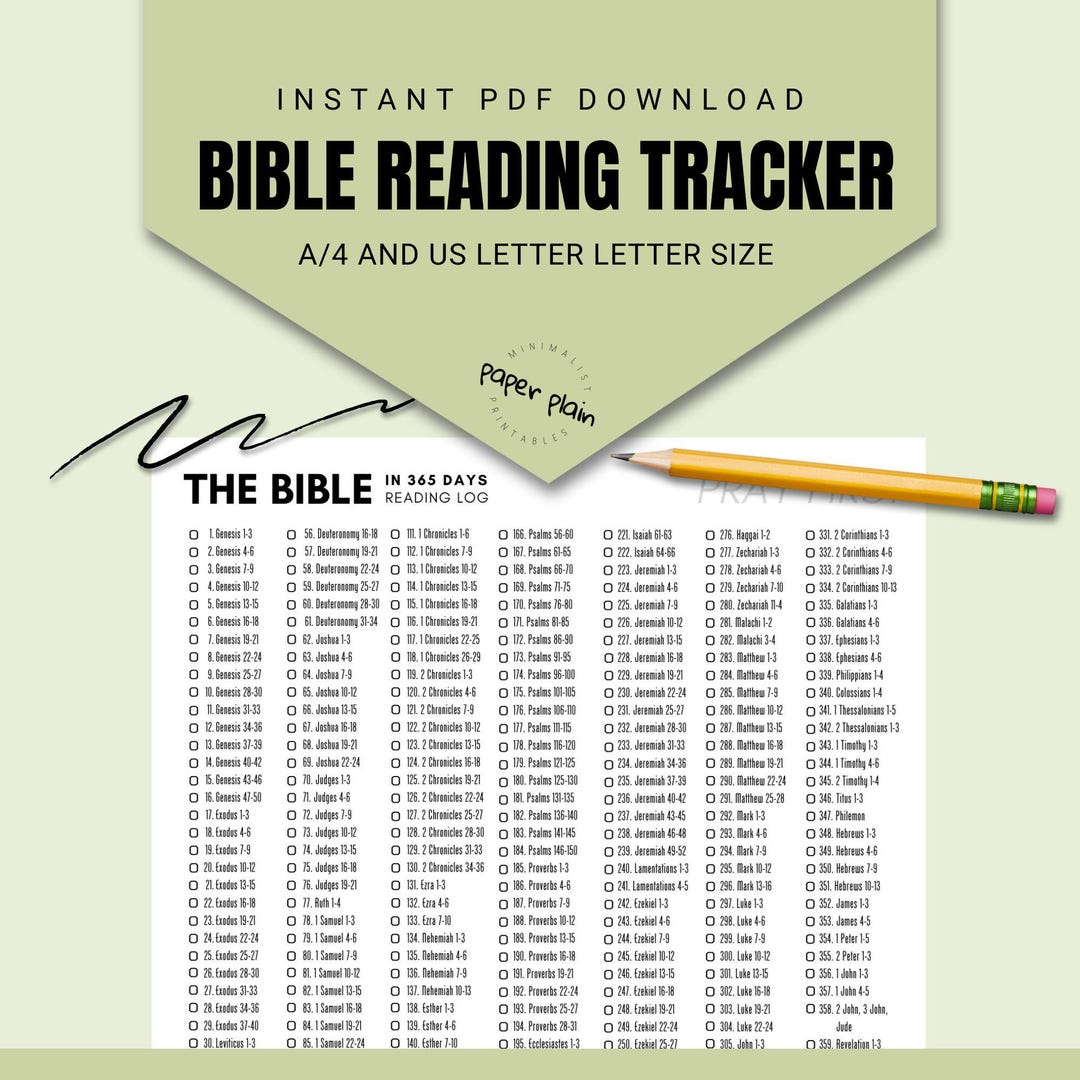 Bible in a Year Printable | 52-week Bible Reading Plan & Tracker ...