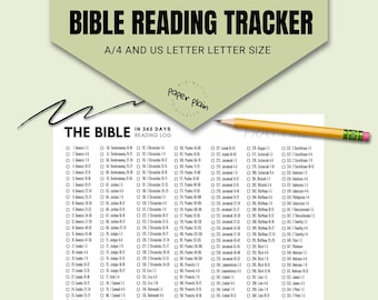 Bible Reading Plan Bible in a Year Bible Reading Tracker Daily Bible ...