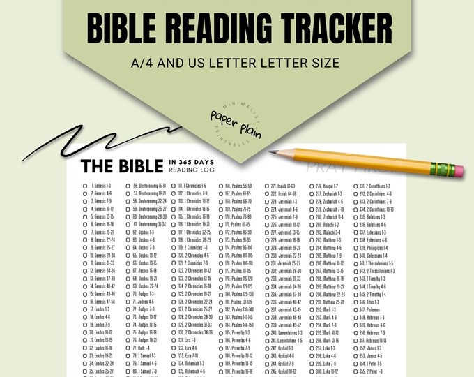 Bible in a Year Printable | 52-week Bible Reading Plan & Tracker ...