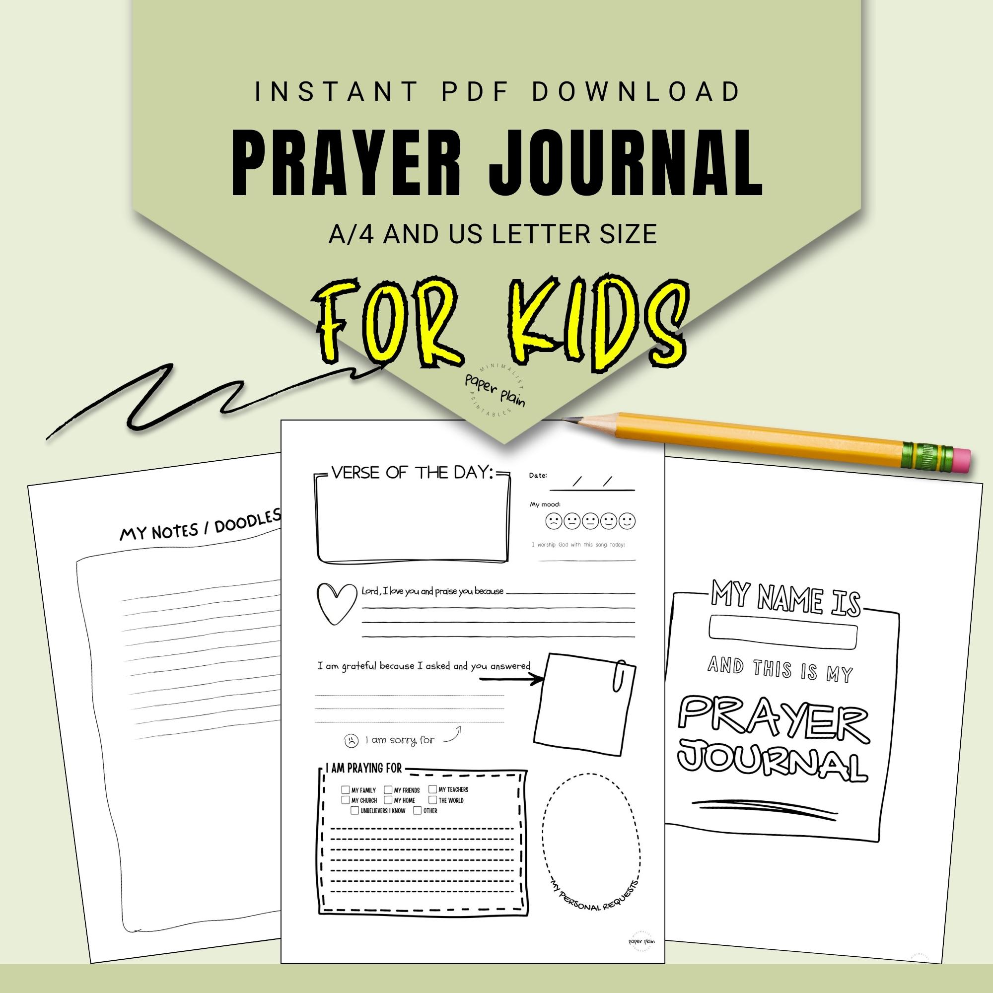 KIDS Prayer Journal Printable PDF Download - Etsy