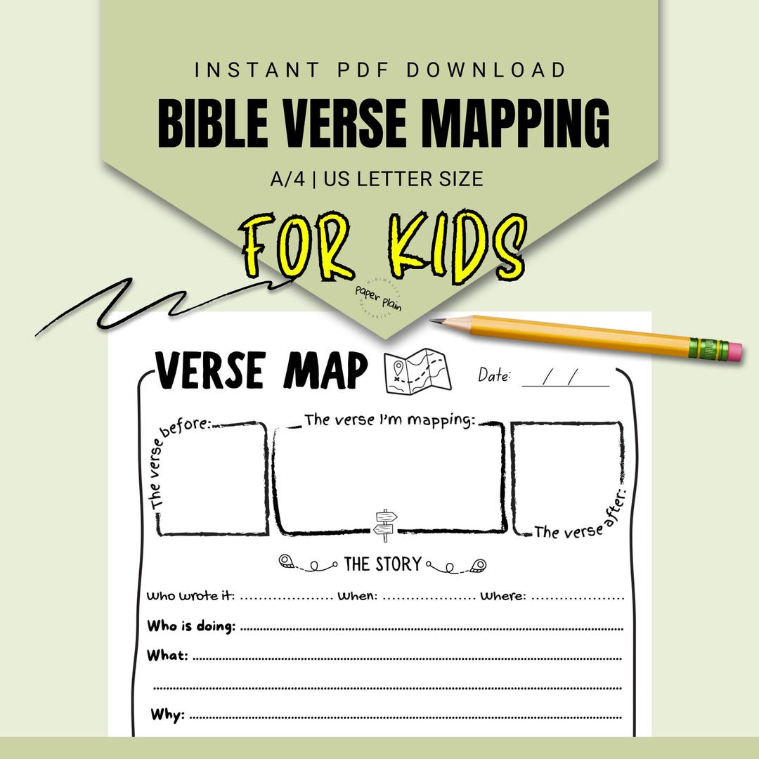 Verse Mapping for Kids | Bible Verse Mapping PDF & Study Template ...