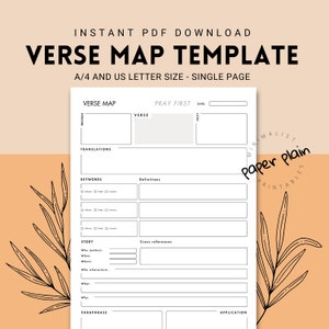 VERSE MAP Template Printable PDF Digital Download - Etsy