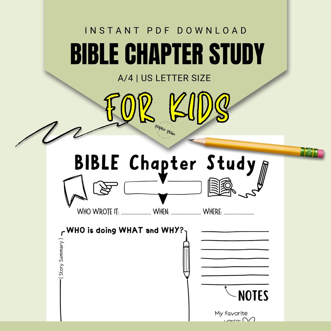 Bible Chapter Study for Kids | Printable Bible Study Template ...