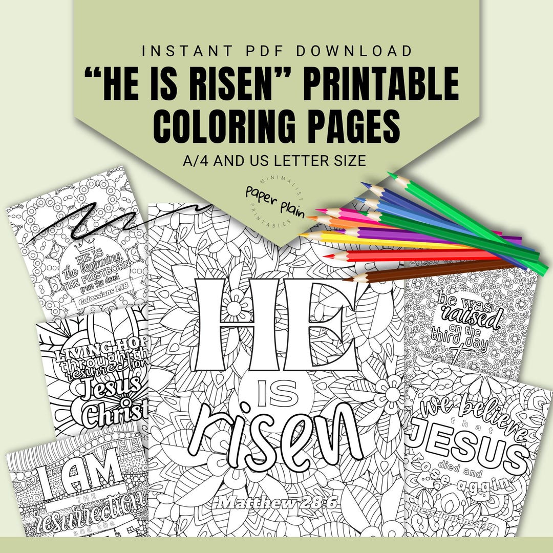 He is Risen Printable Bible Coloring Pages, Easter Coloring Pages ...