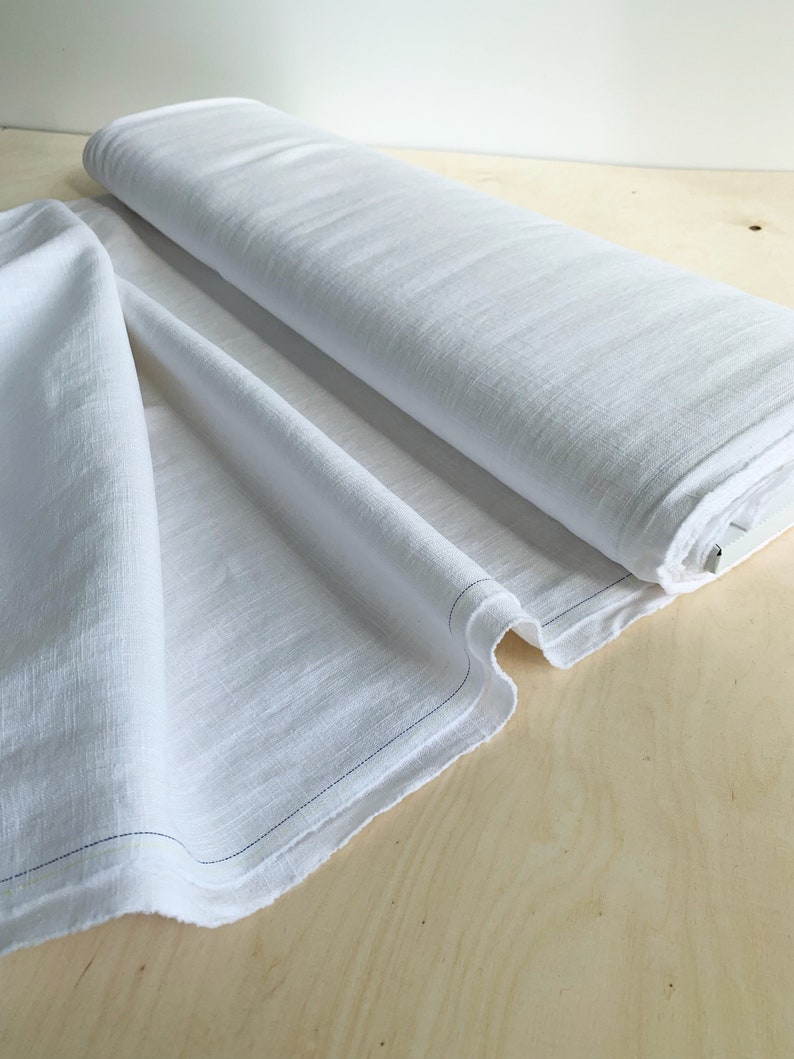 White Linen Fabric, Linen Fabric by the Meter or Yard, Pure Linen ...