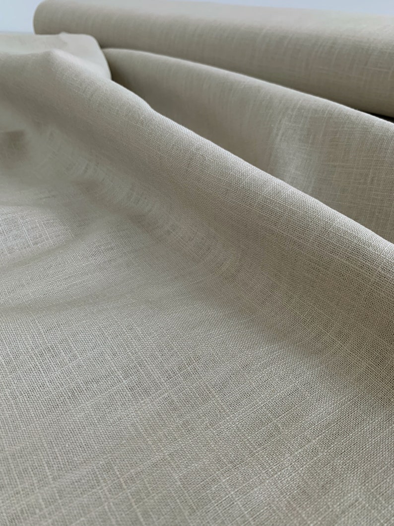 Linen Fabric, Fabric by the Meter or Yard, Beige Linen Fabric, Clothing ...