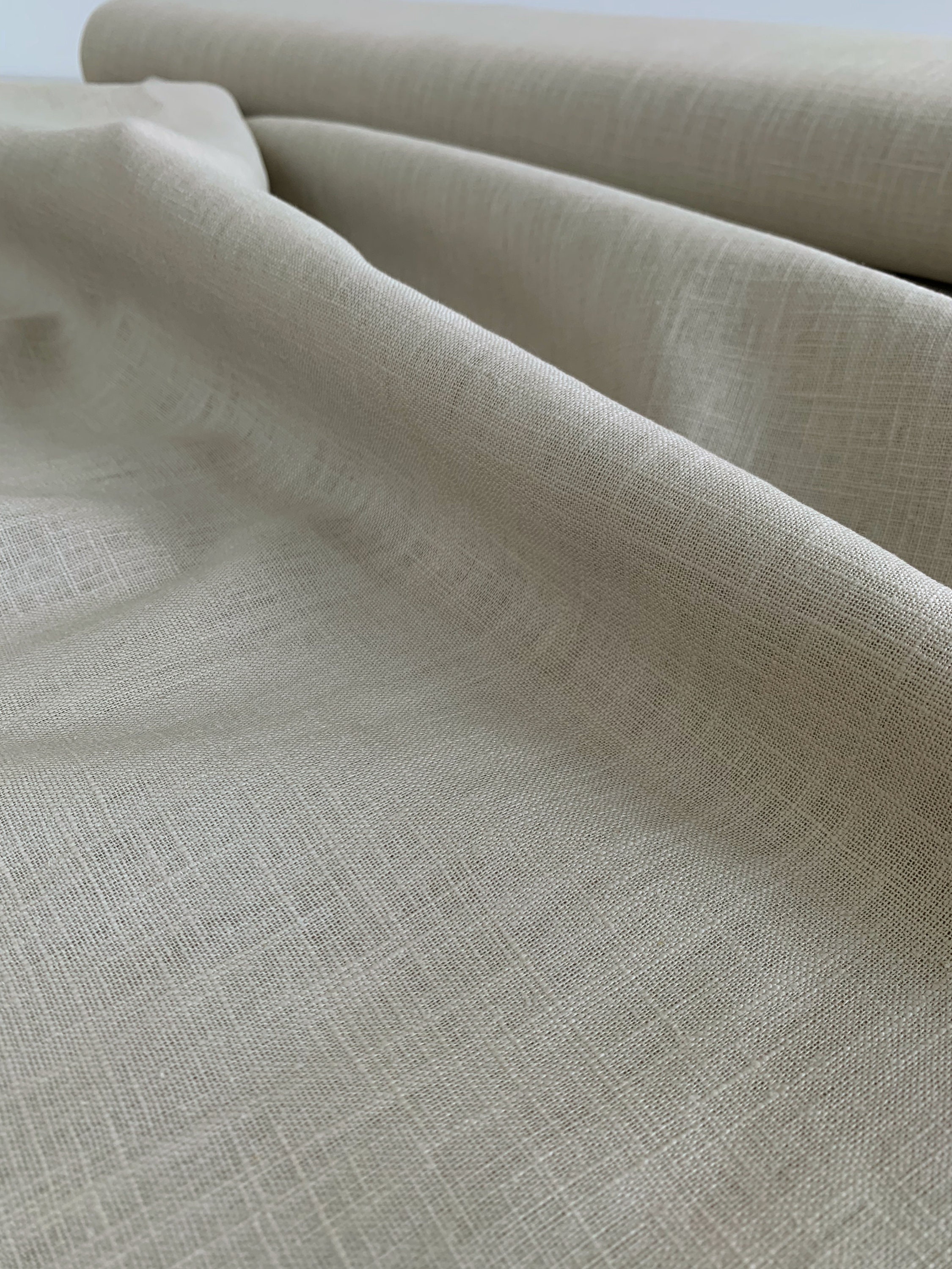 Linen Fabric, Fabric by the Meter or Yard, Beige Linen Fabric, Clothing ...