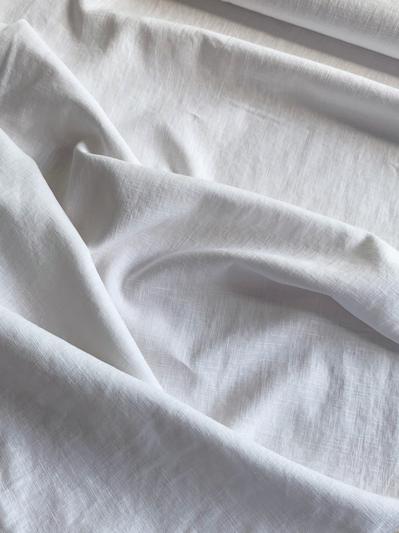 White Linen Fabric, Linen Fabric by the Meter or Yard, Pure Linen ...