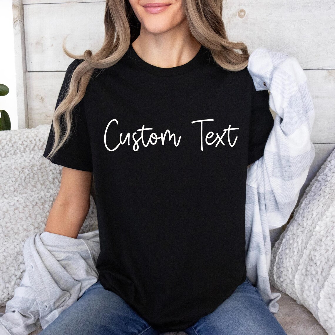 Custom Text T-shirt,personalized T-shirt,add Your Own Text,custom T ...