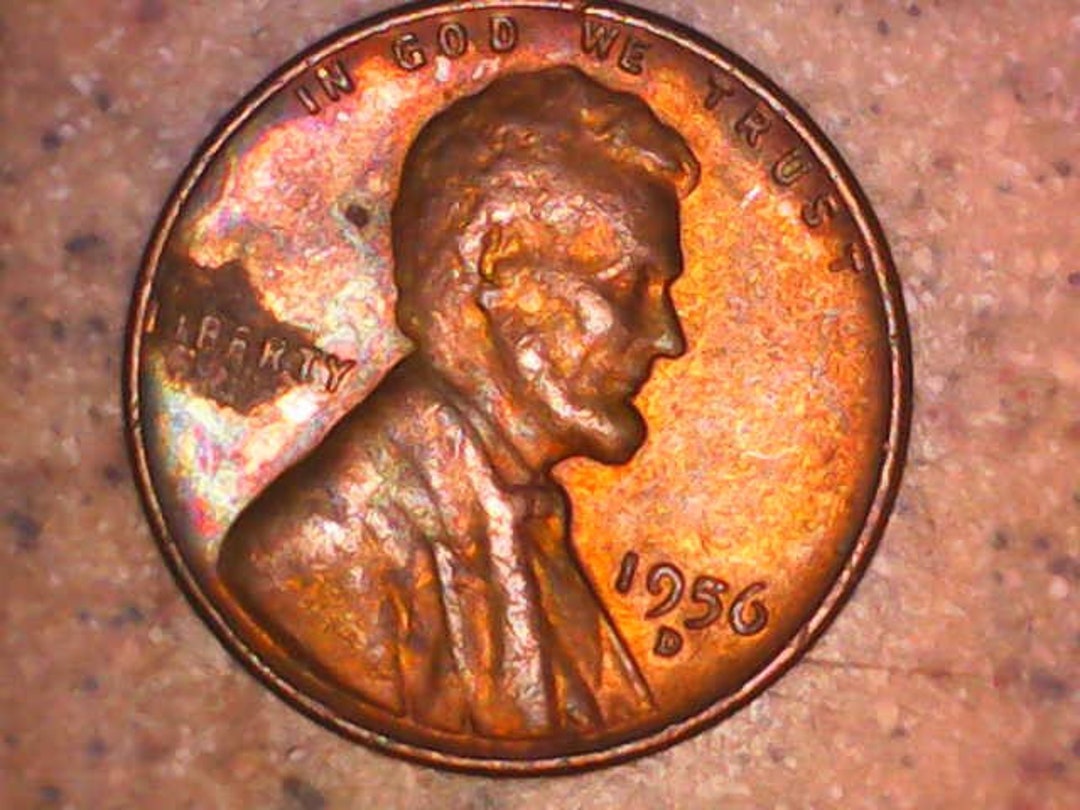 1956 D Lincoln Wheat Penny No Mint Mark Coin Edge Errors "l" in Liberty ...
