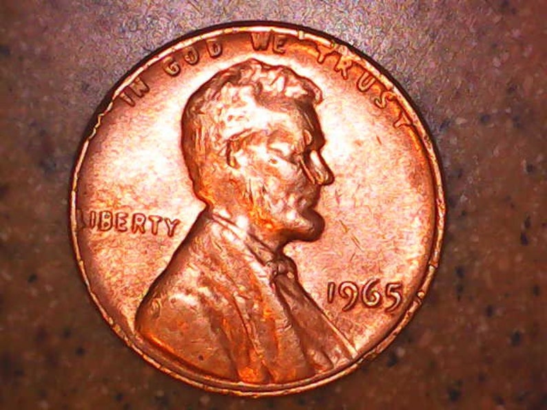 1965 Lincoln Penny No Mint Mark Errors on Coin Rim "l" in Liberty & "we ...