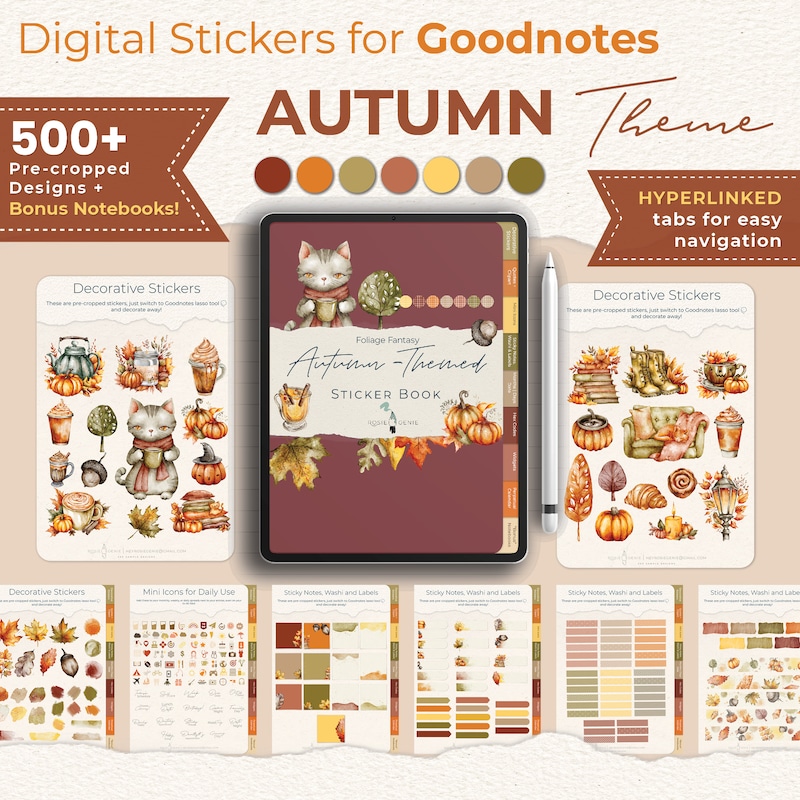 Autumn Stickers - Etsy