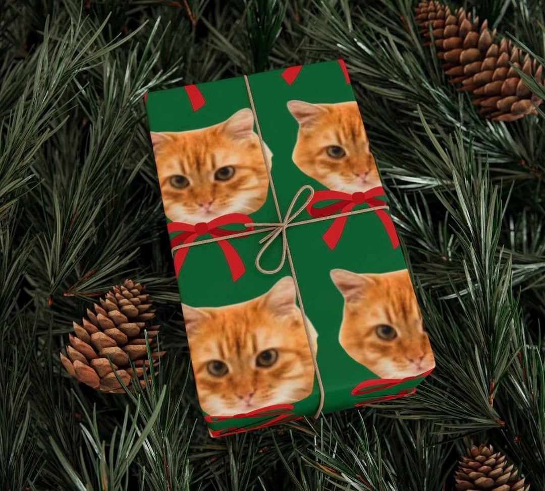 Cat Wrapping Paper, Orange Cat Wrapping Paper, Ginger Cat Wrapping ...