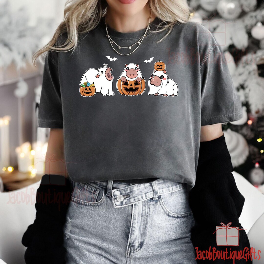 Moo Deng Shirt, Baby Pygmy Hippo Moo Deng Shirt, Moo Deng Halloween ...