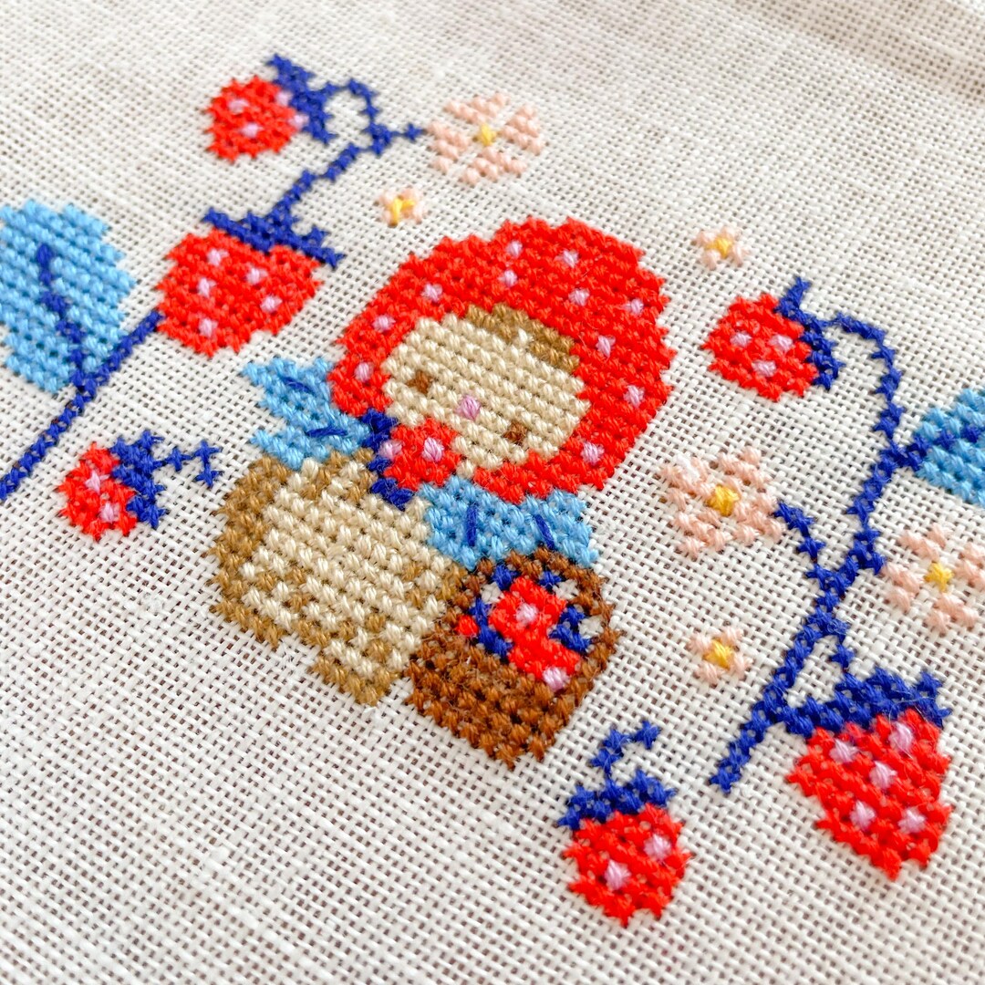 Hedgehog Cross Stitch Pattern: Berry Sweet Cottagecore Embroidery (PDF ...