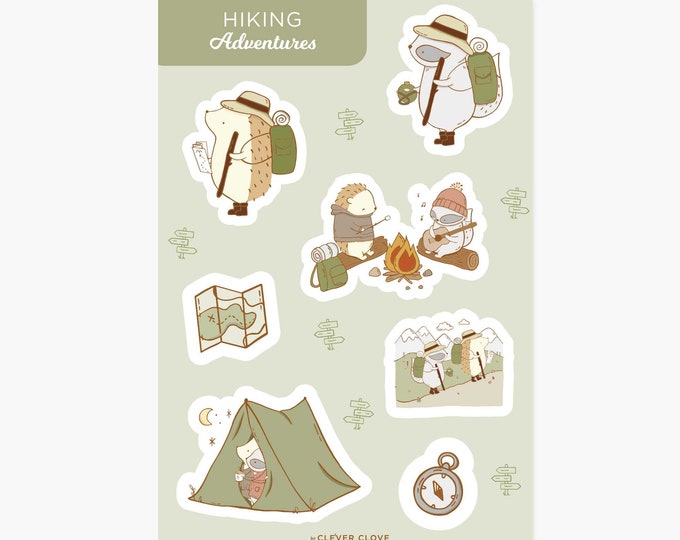 Hiking Sticker Sheet - Etsy