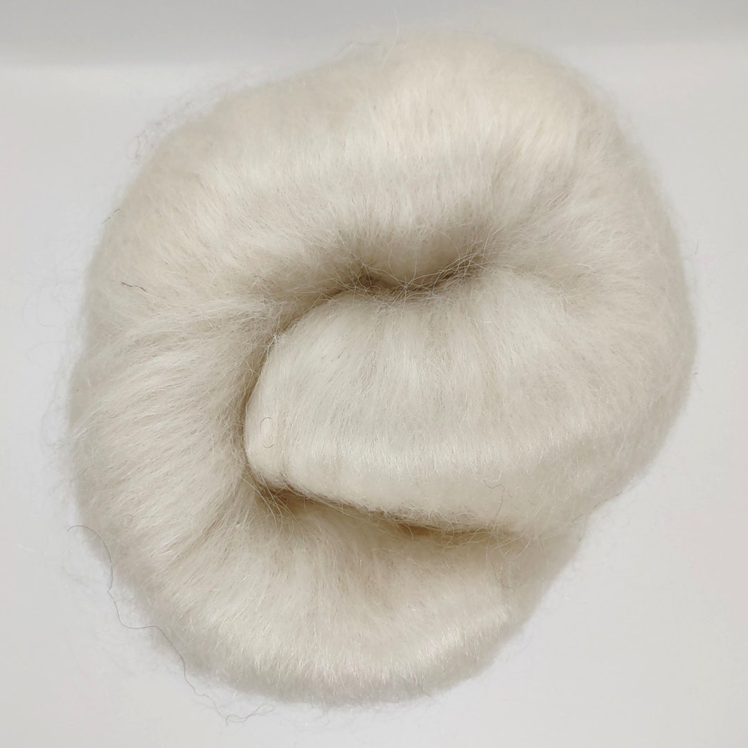 White Satin Wensleydale Wool Roving - With Mohair - Etsy