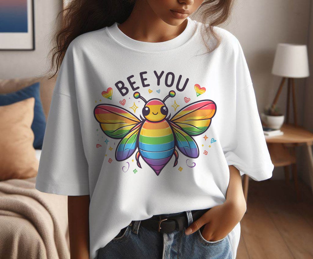 Bee You Shirt Png, Lgbtq Shirt Png, Pride Month Png, Rainbow Bee, Gay ...