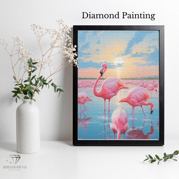 Diamond Painting Flamingo Art Kit - Etsy